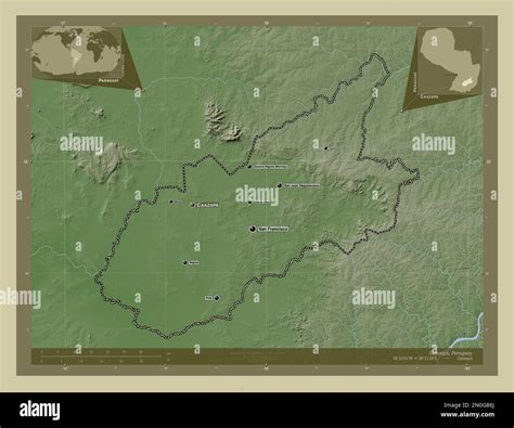 Caazapa Department Of Paraguay Elevation Map Colored In Wiki Style