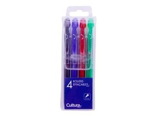 Lot de 4 stylos roller effaçables FriXion Ball Clicker Pointe