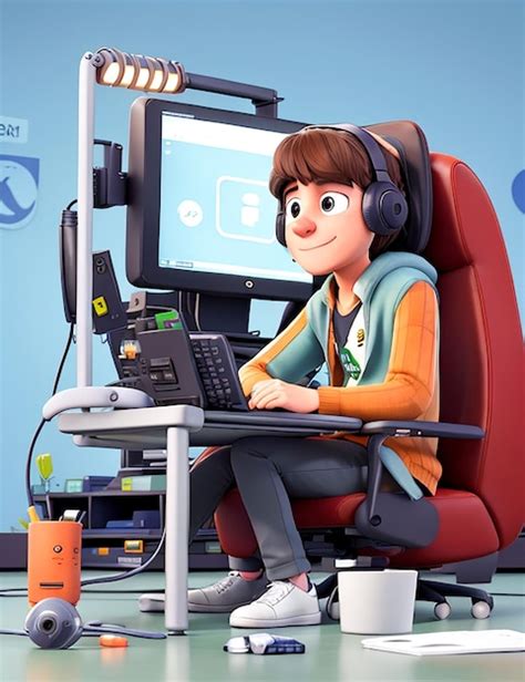 premium photo futuristic computer lab with bright blue lighting