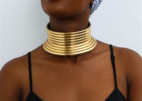Ndebele Choker Necklace African Choker Necklace Dzila Necklace Gold