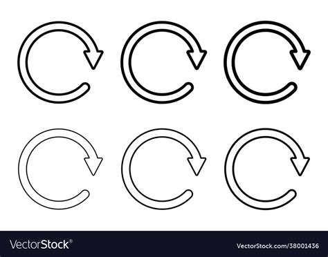 Set Blank Circular Symbol Arrow Icon Refresh Vector Image