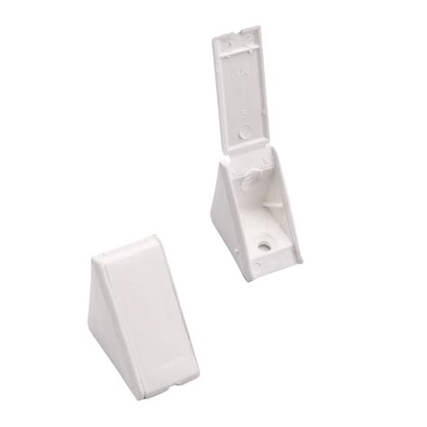 Compra Soporte Angular Simple Blanco De Plástico Para Melamina — Carpintec