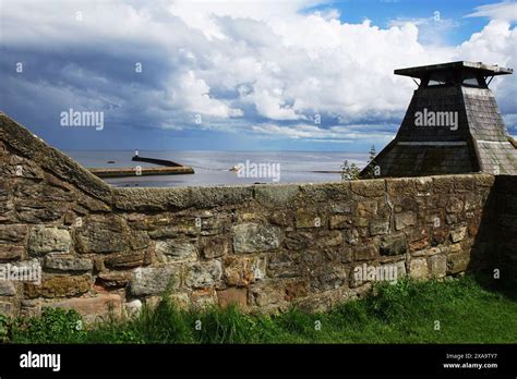 Historic Berwick Upon Tweed Town Walls With The Tweed Estuary And North