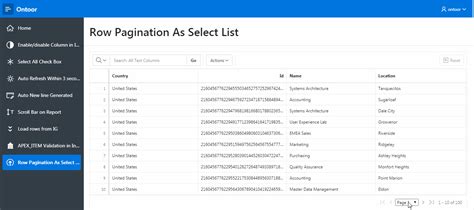 Set Row Pagination As Select List In Interactive Grid Oracle Apex Ontoor Solutions