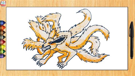 Vẽ hình 277 Vẽ Cửu vỹ hồ Kurama Naruto How to draw Nine Tailed