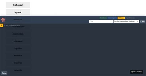 Pokemon Dashboard Pilot Codesandbox