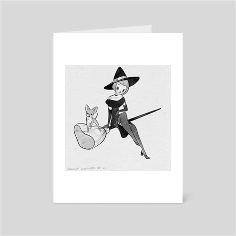 Witch And Her Chihuahua An Art Card By Savannah Alexandra Inprnt