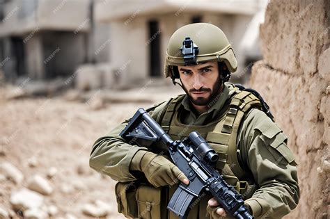 Israelischer Soldat Im Hamas Krieg Gegen Israel Und Palästina