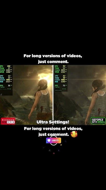 Gtx 1050 Tİ Vs Rx 550 Tomb Raider 2013 Youtube
