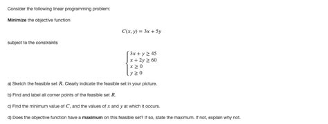 Solved Consider The Following Linear Programming Problem Chegg