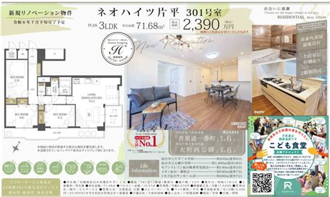 【片平】ネオハイツ片平 3ldk 2390万円 仙台ゼロ不動産｜（株）イエワークス