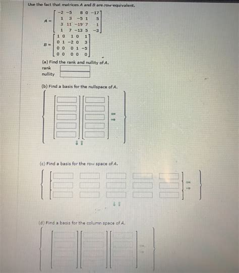 Solved Use The Fact That Matrices A And B Are