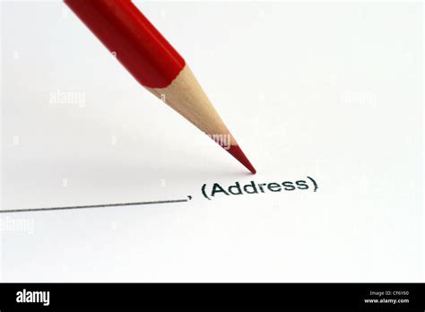 Address Field In Application Form Stock Photo Alamy