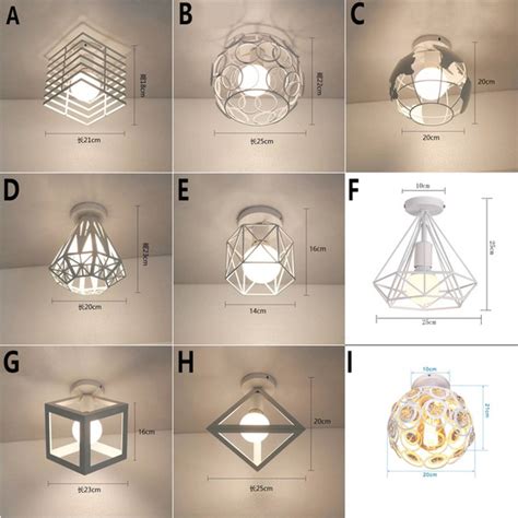 Vintage Geometric Ceiling Light Modern Nordic Retro Iron Cage Crystal