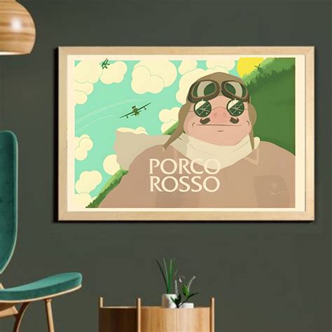 Porco Rosso Poster Porco Rosso Digital Print Porco Rosso Wall Art Print Studio Ghibli Poster