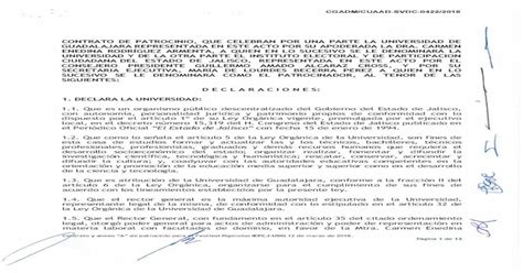 Contrato De Patrocinio Que Celebran Por Una Parte · Contrato De