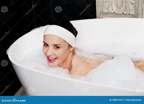 Bathing Woman Relaxing In Bath Stock Image Image Of Shower Healthy 52827475