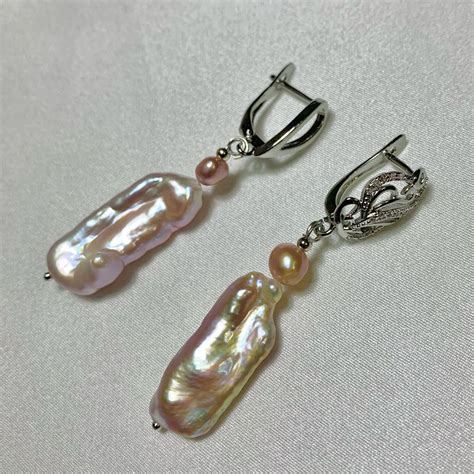 Серьги с розовым натуральным жемчугом в интернет-магазине Ярмарка ...