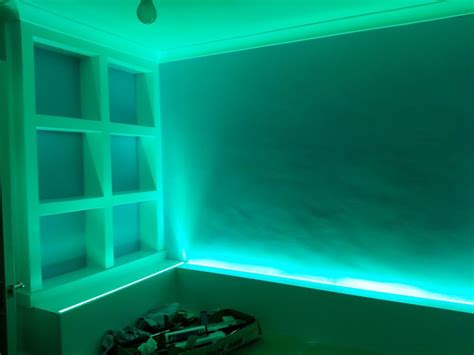 RGB LED Strip Lights Used To Light Up A Bedroom