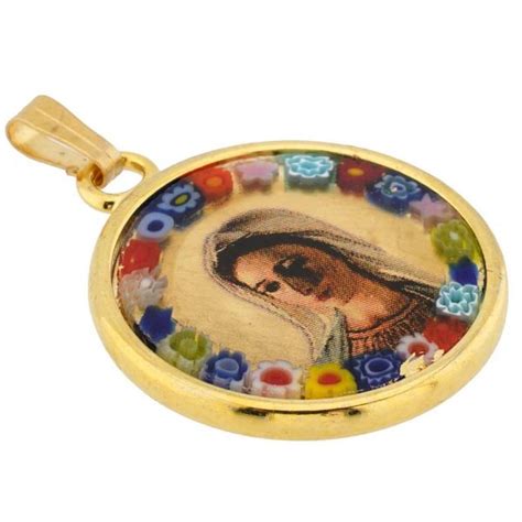 Murano Pendants Murano Glass Millefiori Pendant Madonna