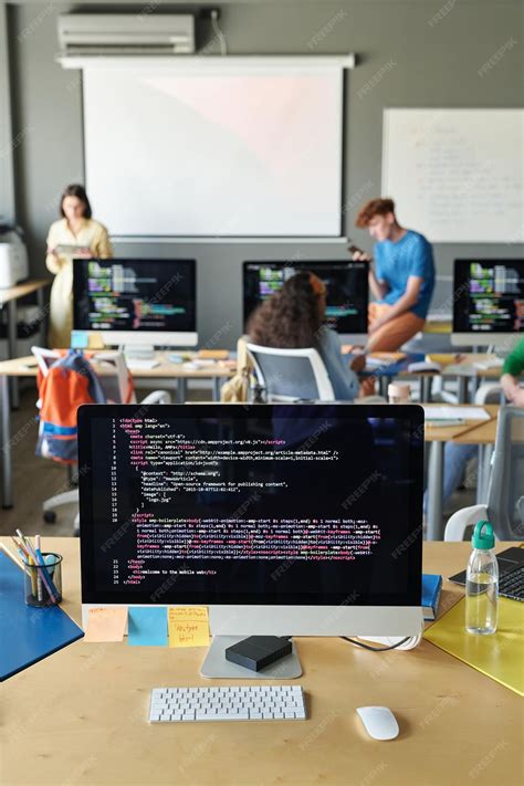 Premium Photo Vertical Image Of Computer With Codes On Monitor