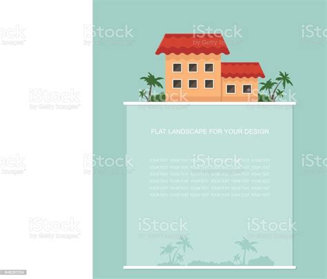 텍스트에 대 한 양식 템플릿입니다 호텔 홈 마을 작은 마에서 웹 페이지 인포 그래픽 디자인의 간단한 벡터 일러스트 레이 션