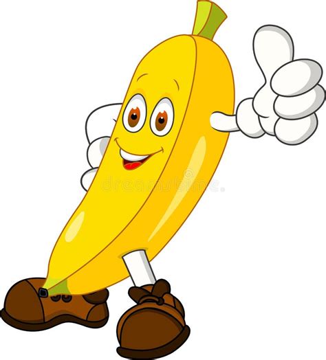 Cheerful Cartoon Banana Character Stock Vector Illustration Of Fresh