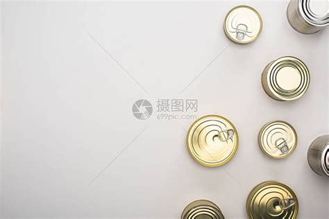 罐头的顶部视图罐装食品在白色背景上高清图片下载 正版图片504164098 摄图网