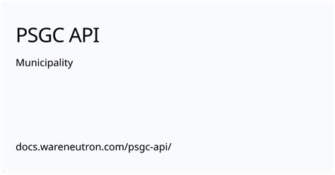 Municipality Psgc Api