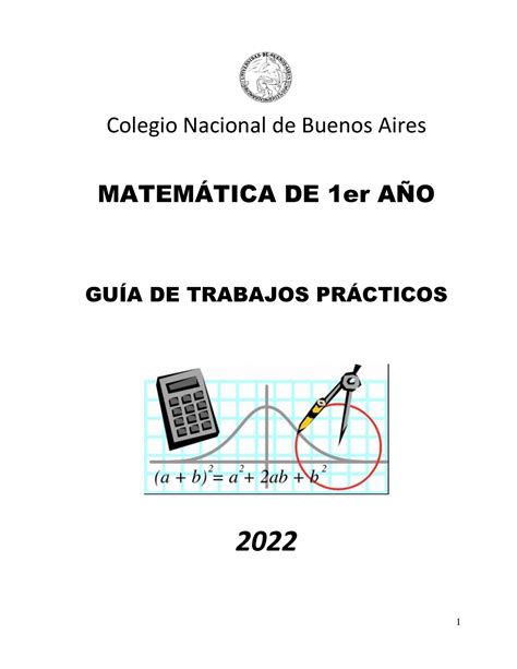 Guia 1er Ano 2022 Matematica Colegio Nacional De Buenos Aires MATEM
