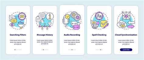 Toprated Onboarding Page For Mobile App Messaging Feature Vector Application Audio Step Png