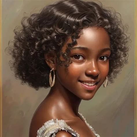 Girl With Dark Skin Lose Bronze Curls Clear Brown Openart