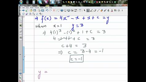 Finding Equation Of A Curve From The Gradient Function Using Integration Youtube