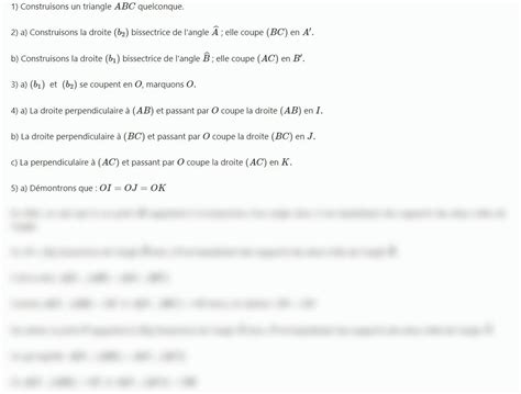 Solution Mathematiques Droites Remarquable Dans Le Triangle Exercices