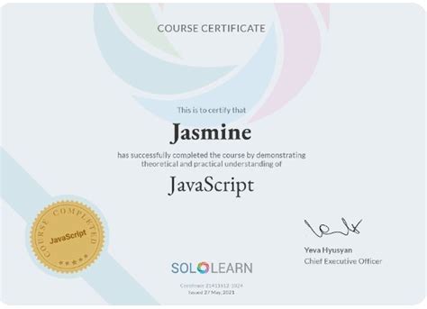 Jasmine Ak On Linkedin Successfully Completed Javascript Sololearn Onlinecourse Inurture