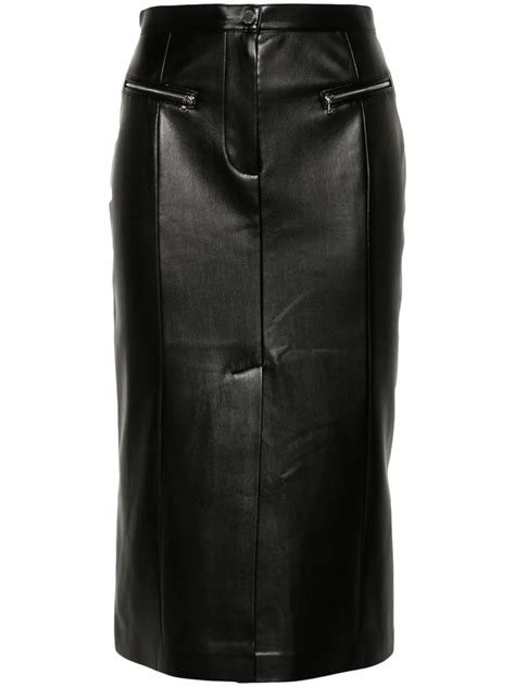 Patrizia Pepe Faux Leather Pencil Skirt Black Farfetch