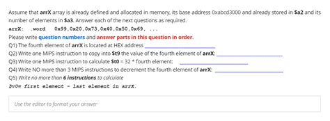 Solved Assume That Arrx Array Is Already Defined And