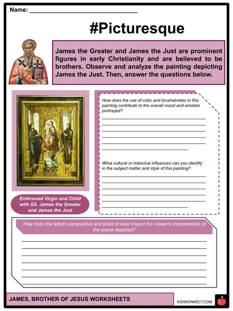James Brother Of Jesus Worksheets Life Legacy Feast Day