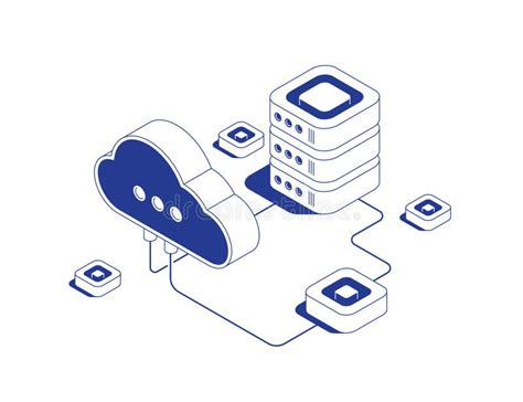Artificial Intelligence Cloud Storage System With Server Rack And Data Flows Connected To Cloud