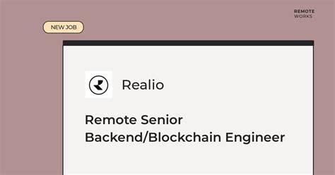 Remote Works On Linkedin Remote Senior Backendblockchain Engineer