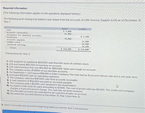 Solved Required Information The Following Information