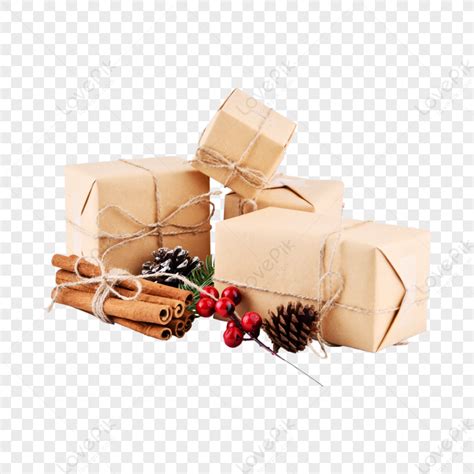크리스마스 장식 선물 상자 더미장식 조합솔방울나무 껍질 Png 일러스트 무료 다운로드 Lovepik