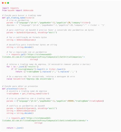 Trading Dados Como obter o histórico de dividendos e outros proventos Python direto do