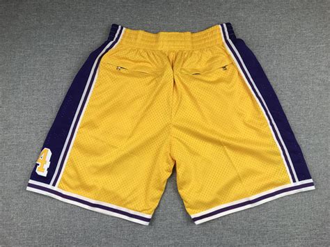 Kobe Bryant 824 Yellow Los Angeles Lakers Basketball Shorts