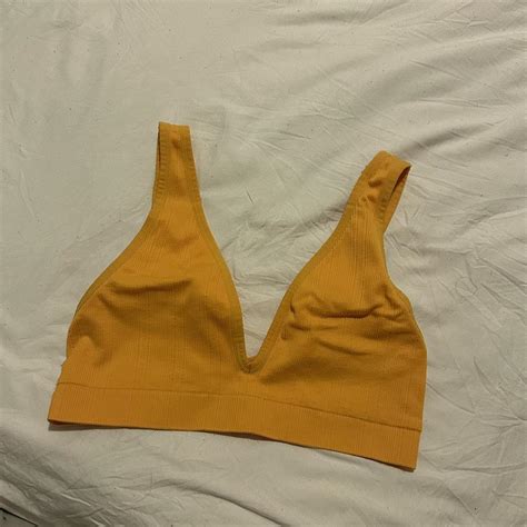 Yellow Victoria Secret Pink Ribbed Bralette Good Depop