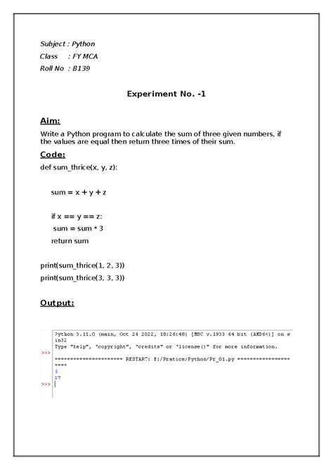 Python Journal Aaaaaaaaaaaaaaaaaaaaaaaa Subject Python Class Fy