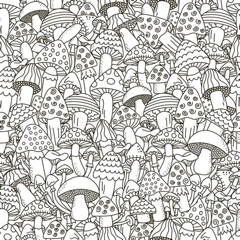 Doodle Food Black And White Seamless Pattern Groceries Coloring Page
