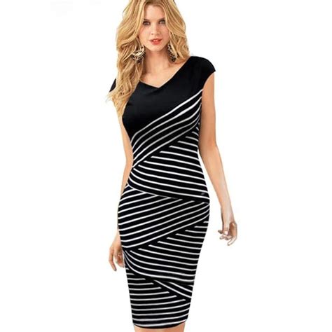 Office Work Dress Women Summer Bodycon Sexy V Neck Bodycon Pencil