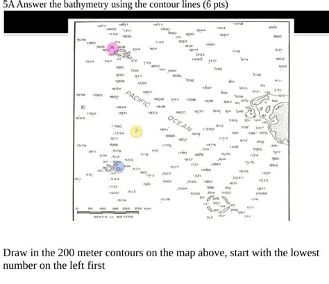 A Answer The Bathymetry Using The Contour Lines Chegg