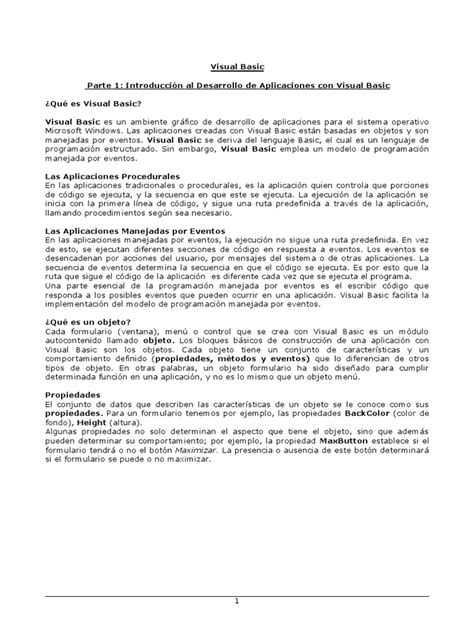 Visual Basic 6 0 Pdf Básico Ventana Informática